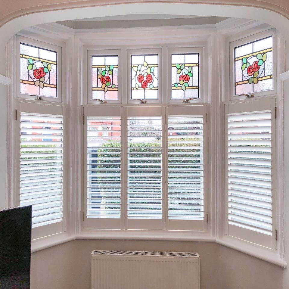 Café Style Box / Square Bay Window Shutters | Absolute Shutters